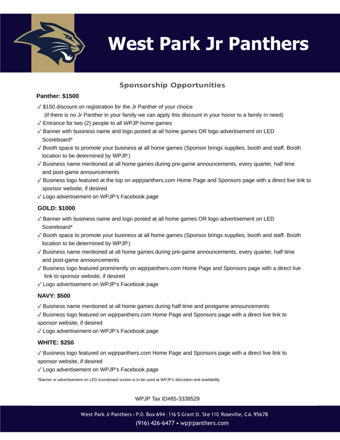 West Park Jr Panthers